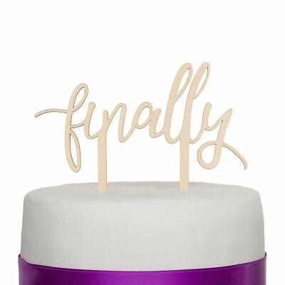 Finally Wooden Wedding Cake Topper, Rustic Wood Toppers (Finally ...