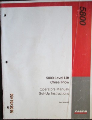 CASE - IH 5800 Level Lift Chisel Plow Operator`s Manual & Set-Up ...