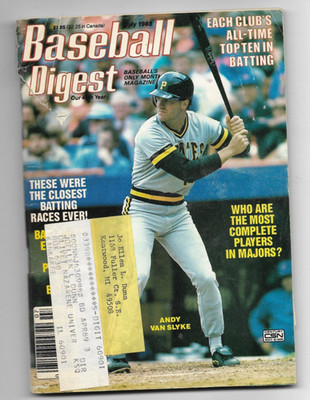 BASEBALL DIGEST MAGAZINE-----ANDY VAN SLYKE-----PIRATES COVER-----JULY ...