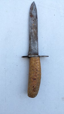VINTAGE Antique Homemade KNIFE Primitive Antler Handle Wild West | eBay