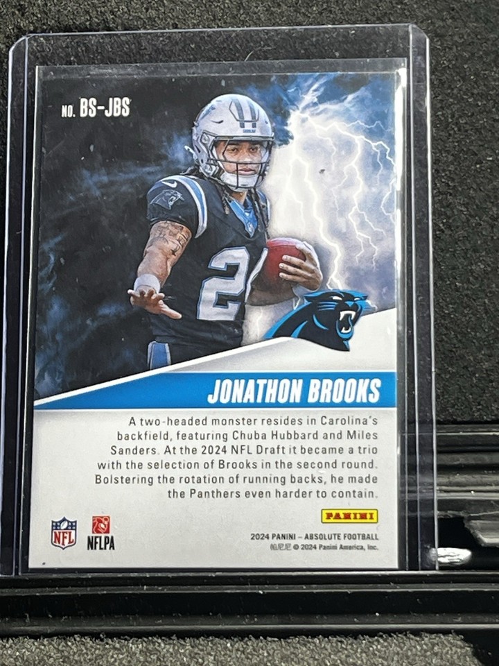 2024Panini Absolute Football Jonathan Brooks ByStorm RookieRC Carolina ...