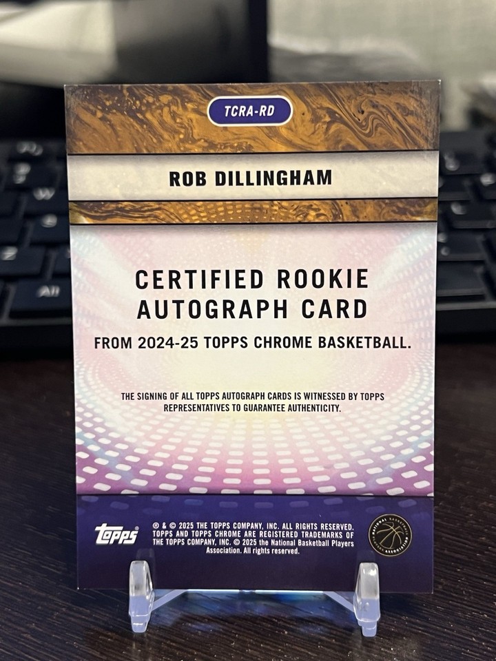 ROB DILLINGHAM 2024-25 Topps Chrome Rookie Autograph Refractor #TCRA-RD ...