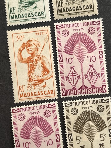 NOAS Madagascar Mint Stamp Set Gum France Libre Postes Danseur Du Sud ...