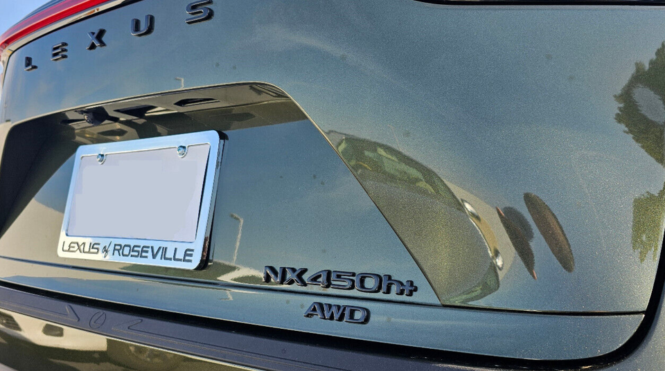 GENUINE NEW GLOSS BLACK LEXUS NX450h+AWD BLACK OUT EMBLEM OVERLAY PT948 ...