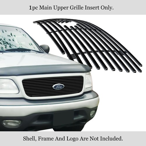 Fits 1999-2002 Ford Expedition Logo Show Upper Stainless Black Billet ...