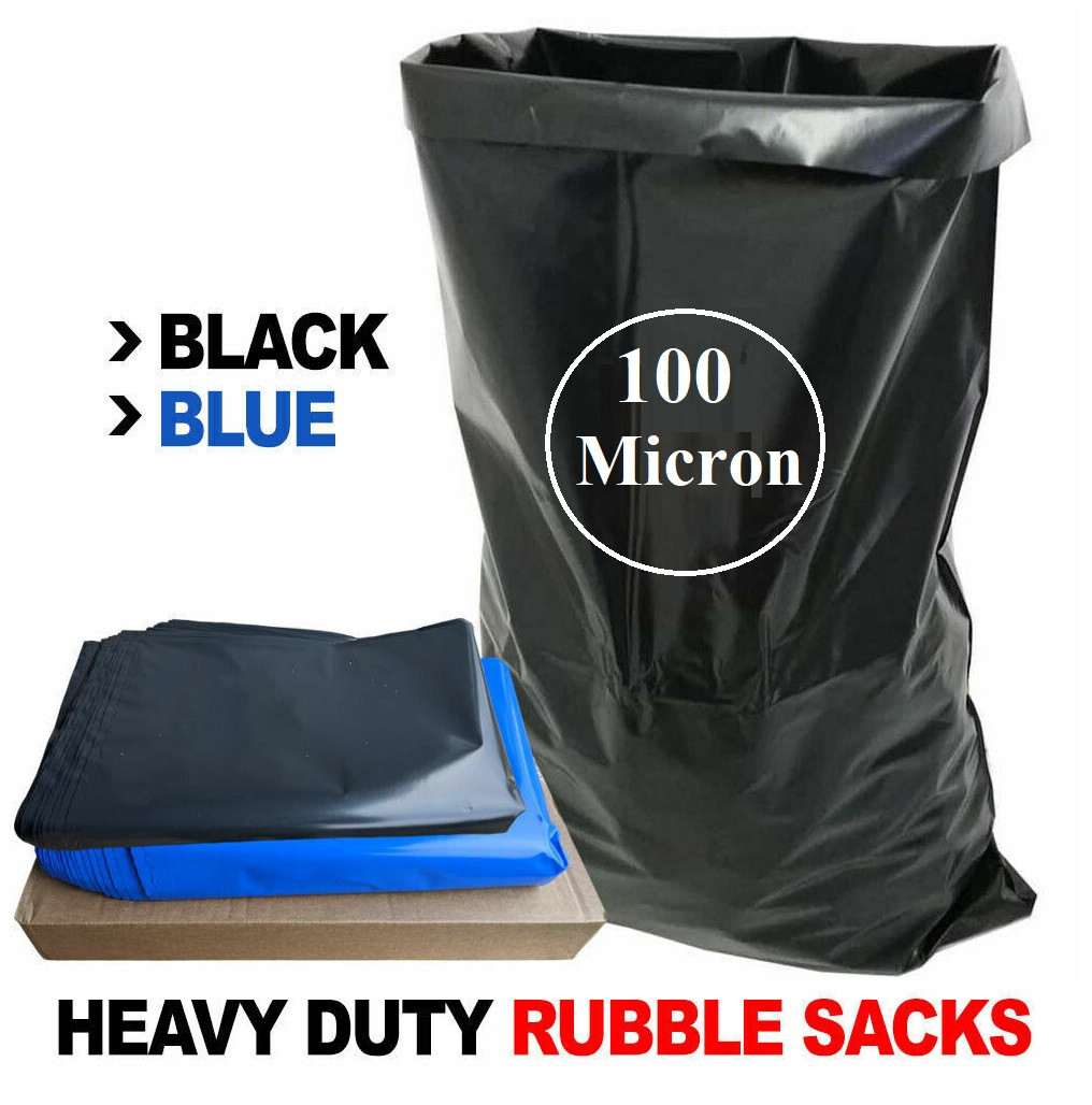 Extra Heavy Duty Strong Rubble Sacks Builders Large Black / Blue ...