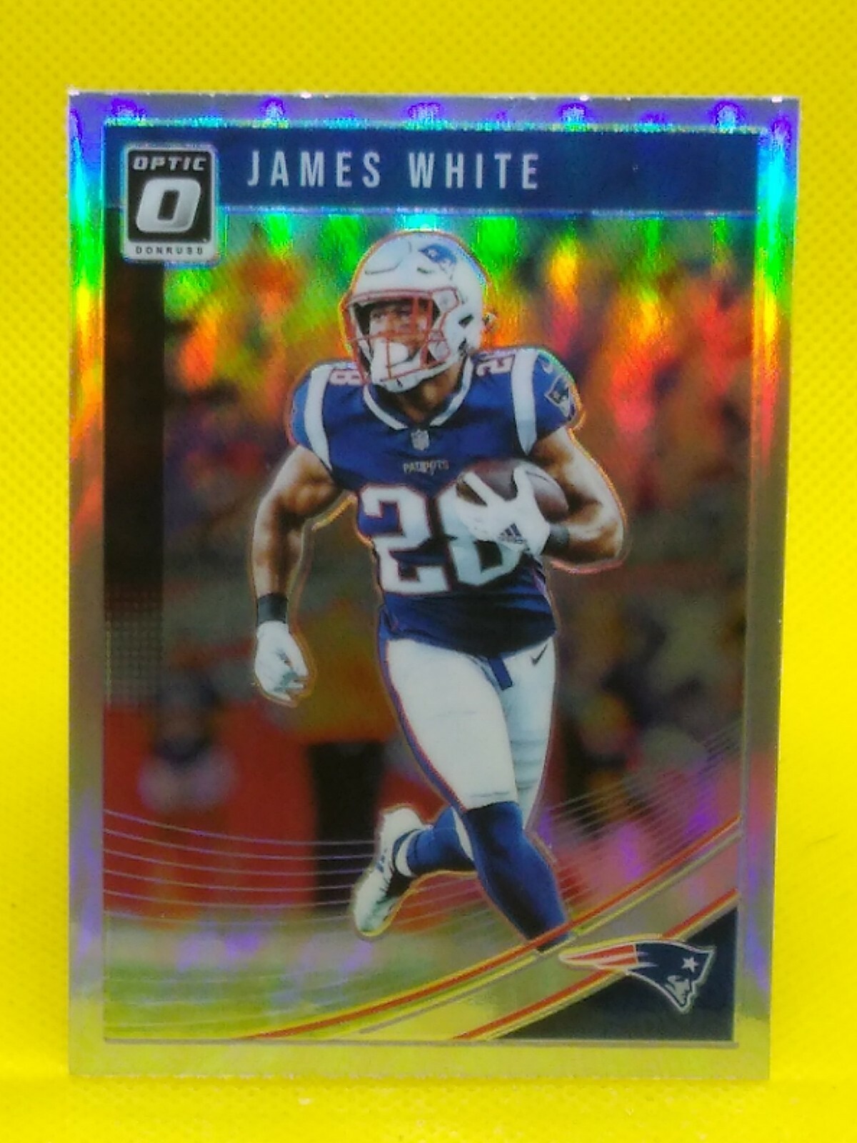 James White 2018 Optic SILVER PRIZM #66 Wisconsin Badgers New England ...