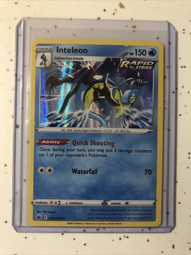 Inteleon 043/198 Holo Rare Chilling Reign Pokemon Card NM/M Pack Fresh ...