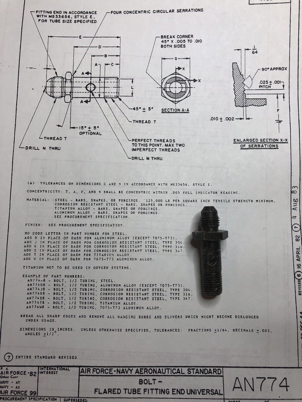 AN774-4 Fluid Passage Union, 1/4”, Steel | eBay