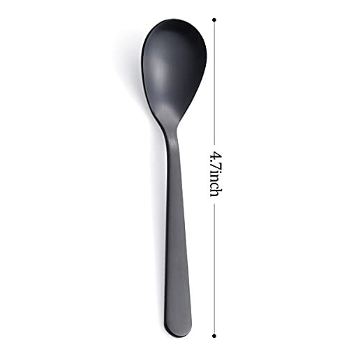 Matte Black Demitasse Espresso Spoons Stainless Steel Satin Finish ...