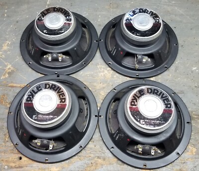 FOUR (4) old school USA MADE Pyle Driver 8" subwoofers - NEED FOAM ...