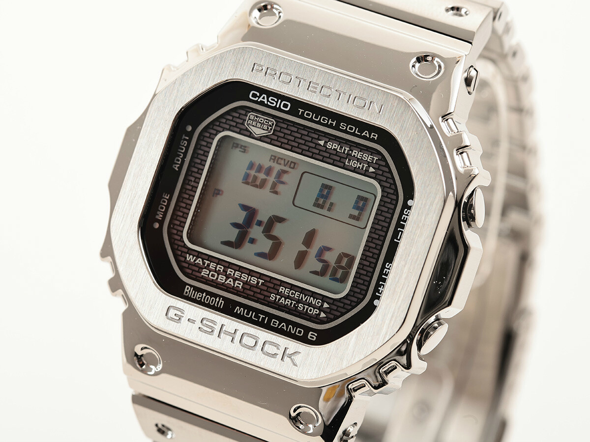 Ca7 G-Shock Casio Gmw-B5000D-1Jf Radio Solar Silver Stainless Steel Men ...