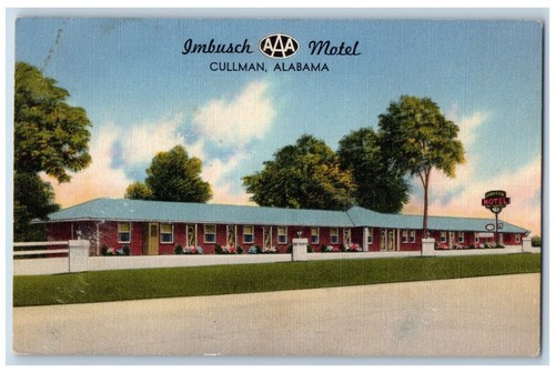 Cullman Alabama Postcard Imbusch Motel Exterior Building c1940 Vintage ...