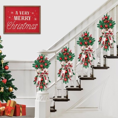 Christmas Swag HiiARug 24\" Artificial Teardrop With Pines, Red Berries ...