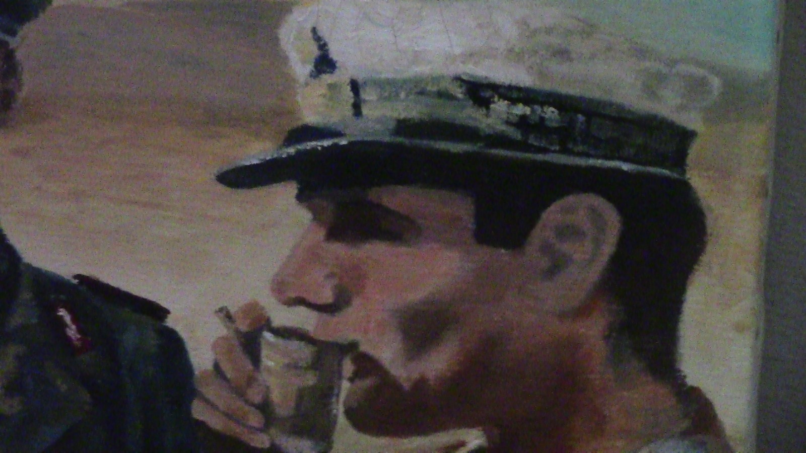 World War 2 Oil on Canvas "Rommel". Size 14 by 11.Signed Lower Right ...