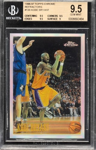 1996 Topps Chrome Refractor Basketball #138 Kobe Bryant Rookie BGS GEM ...