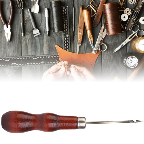 5PCS Wooden Handle Awl Set Hole Punch For Sewing Shoe Repair Craft 4P5U ...