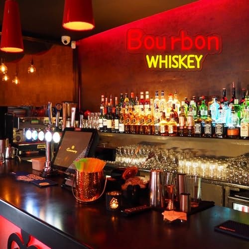 Bourbon Whiskey Neon Sign Led Neon Lights For Wall Decor，Bourbon ...