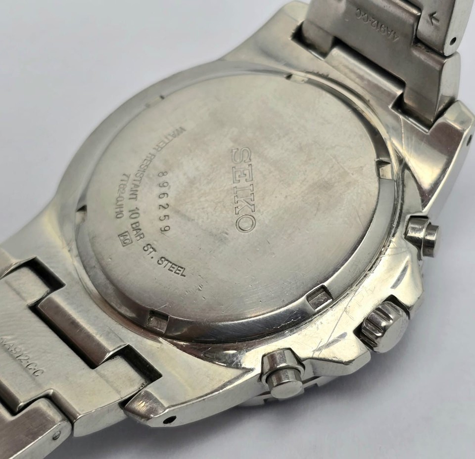 Seiko 7T62-OJH0 World Time Chronograph GMT Quartz Vintage Men’s Watch ...