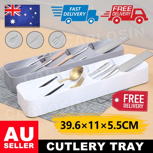 Cutlery Organiser Spoon Tray Insert Utensil Divider Organizer Kitchen ...