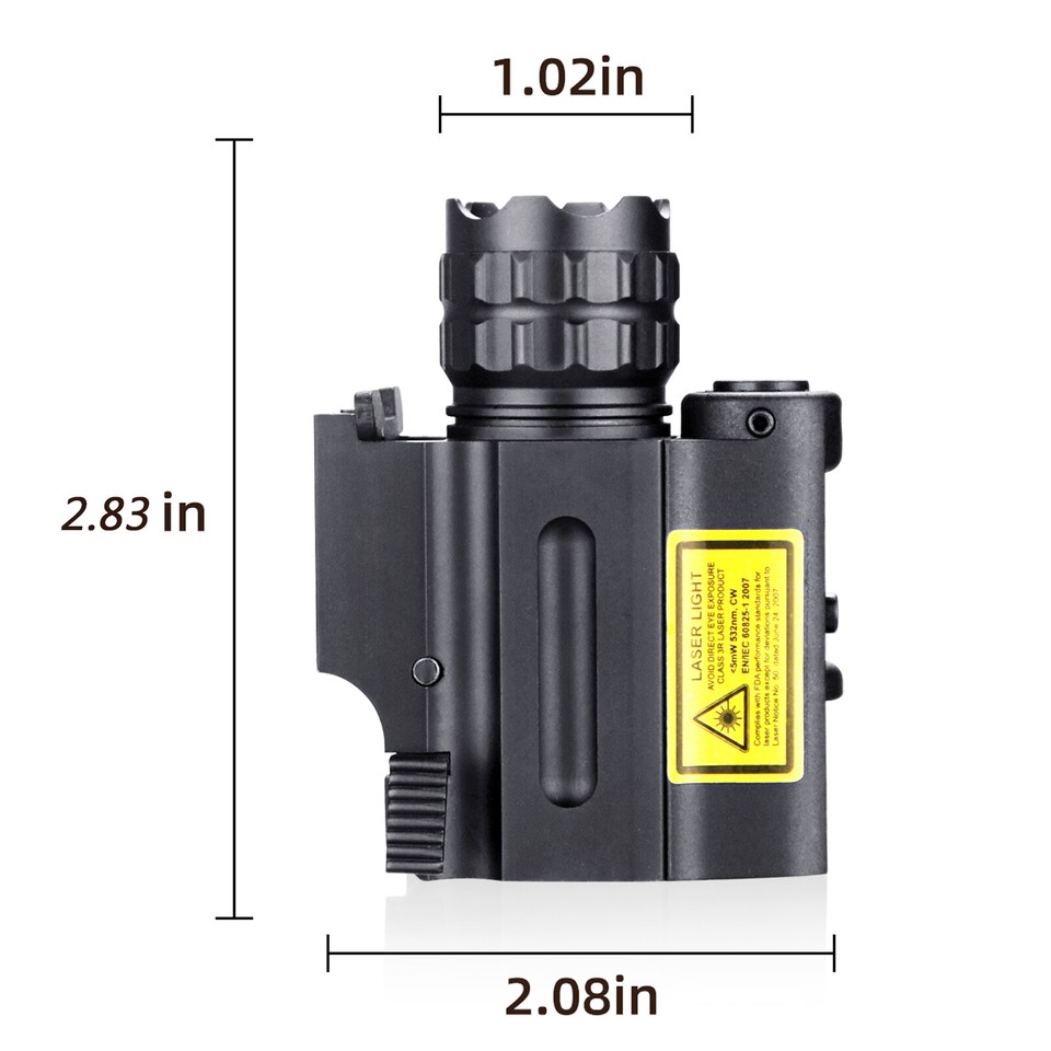 Compact 600 Lumens Green Red Laser Gun Weapon Pistol Light LED ...