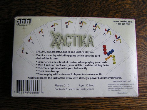 2002 SET Enterprises XACTIKA Bidding Card Game For 2~10 Players Ages 12 ...