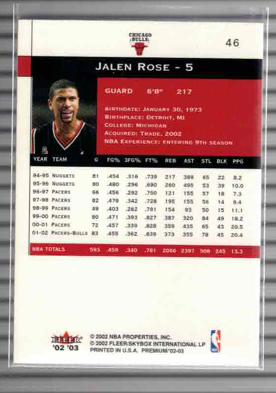 2002-03 Fleer Premium - #46 Jalen Rose for sale online | eBay