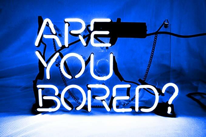 Are You Bored Blue Neon Sign Wall Decor Artwork Light Lamp Display ...