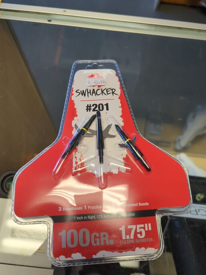 NEW - Swhacker#201 Crossbow Archery Broadheads 2 Blade 100 Grain 1.75 ...