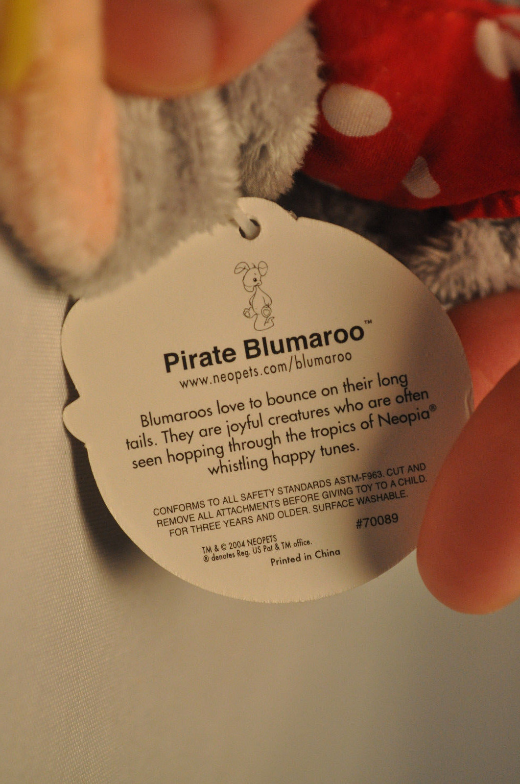 Neopets Pirate Blumaroo 6” Plush Plushie Gray Stuffed Toy Petpet 2004 ...