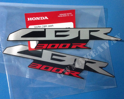 HONDA CBR300R CBR 300 DECAL FAIRING STICKER GRAY BLACK RED GENUINE PAIR ...