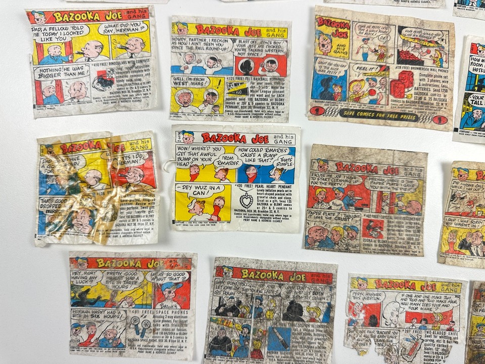 Vintage Lot 26 1950's-60's Bazooka Joe Gum Comics Wrappers Topps Low ...