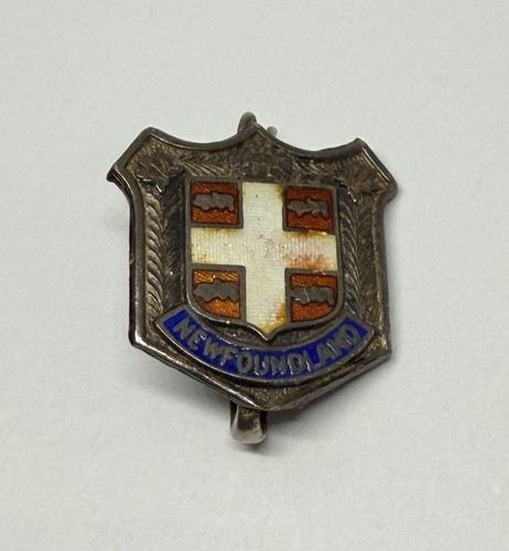 Vtg Coat Of Arms Newfoundland & Labrador Shield Crest Sterling Lapel ...