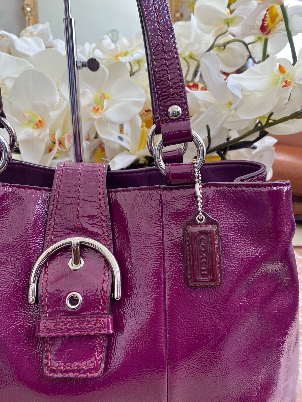 Coach Soho Plum Patent Leather Large Carryall Tote Pu… - Gem