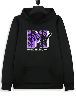 Retro Iconic MTV Logo Purple Zebra Print Black Hoodie | eBay