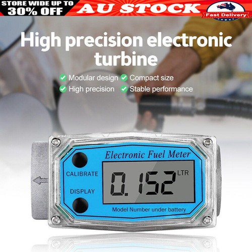 Digital Turbine Diesel Water Fuel Flow Meters LCD Display Flow Gauge ...