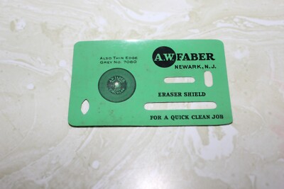 AS FOUND, CELLULOID TYPEWRITER ERASER SHIELD A. W. FABER | eBay