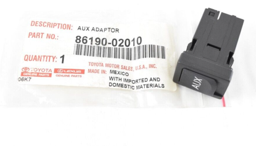 86190-02010 TOYOTA GENUINE ADAPTER ASSY, STEREO JACK, NO.1 8619002010 ...