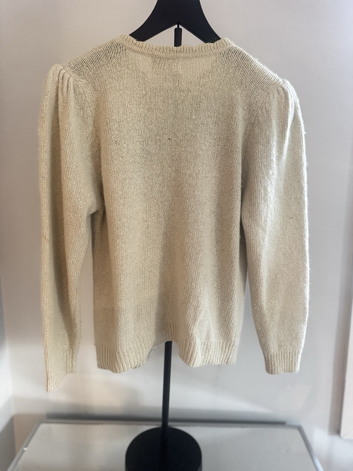 Vtg Andrea Gayle Petites Silk Blend Cardigan Pearl Buttons Floral Sz M ...