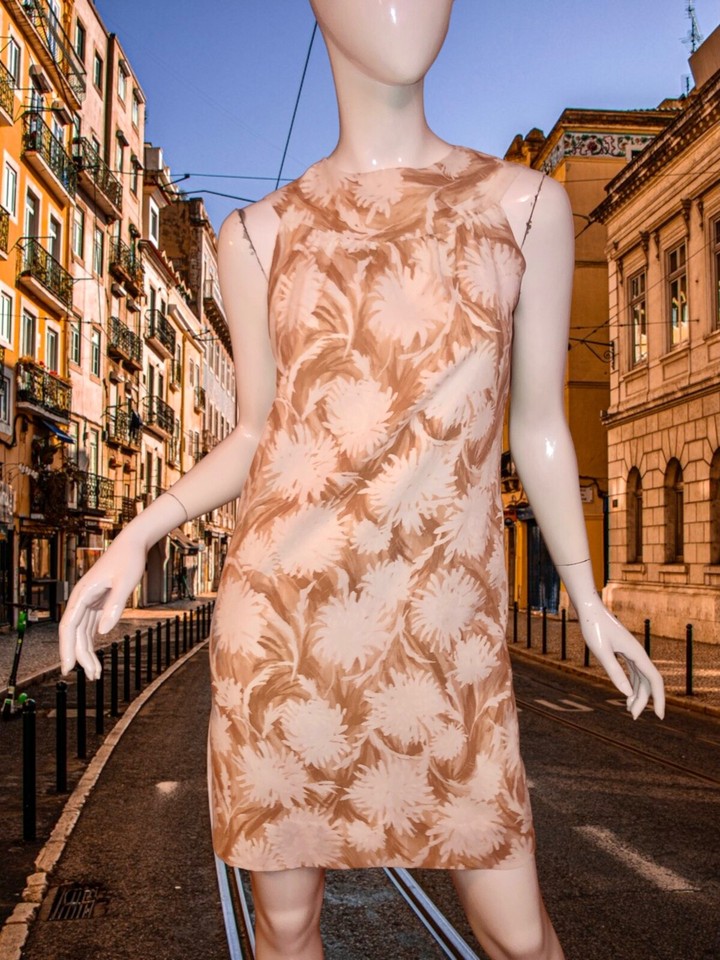 Vtg 60s 70s ARNELLE California WATERCOLOR FLORAL Print MOD Shift MINI ...