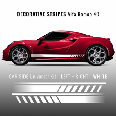 Adhesive Stripes White for Side Alfa Romeo 4C | eBay