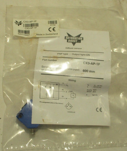 NEW AUTOMATION DIRECT CX3-AP-1F PHOTOELECTRIC DIFFUSE SENSOR 600MM ...