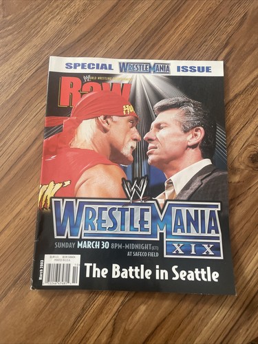 WWE Raw Magazine March 2003 Wrestlemania XIX Hulk vs Vince The Battle ...