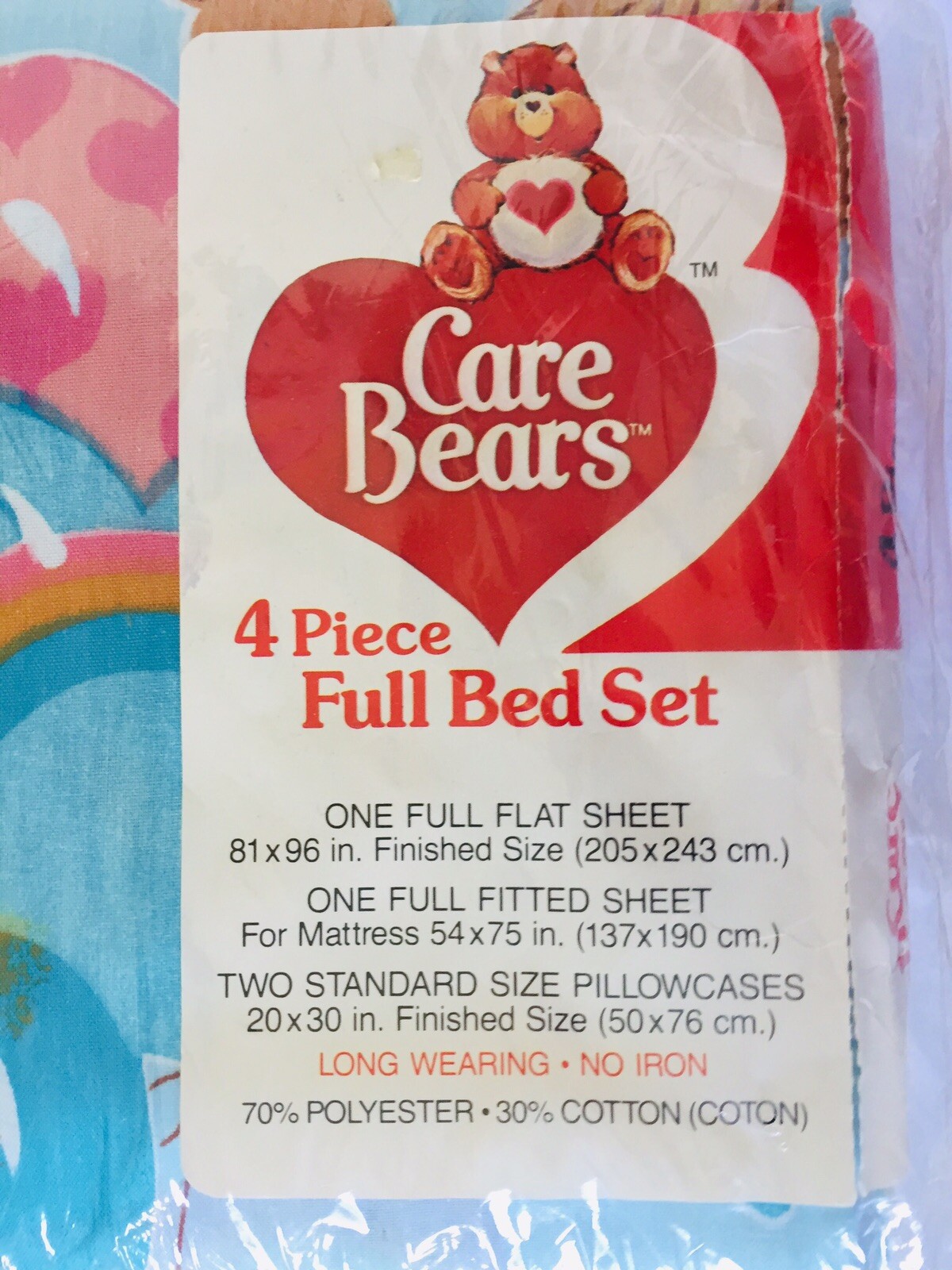 Care Bears Vintage 1983 Full Size Sheet Set CARE-A-LOT NWT EXTREMELY ...