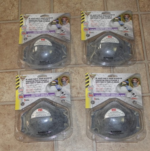 4 LOT MCCORDICK SAFETY R95 ODOR LATEX PAINT RESPIRATOR CARBON FILTER ...