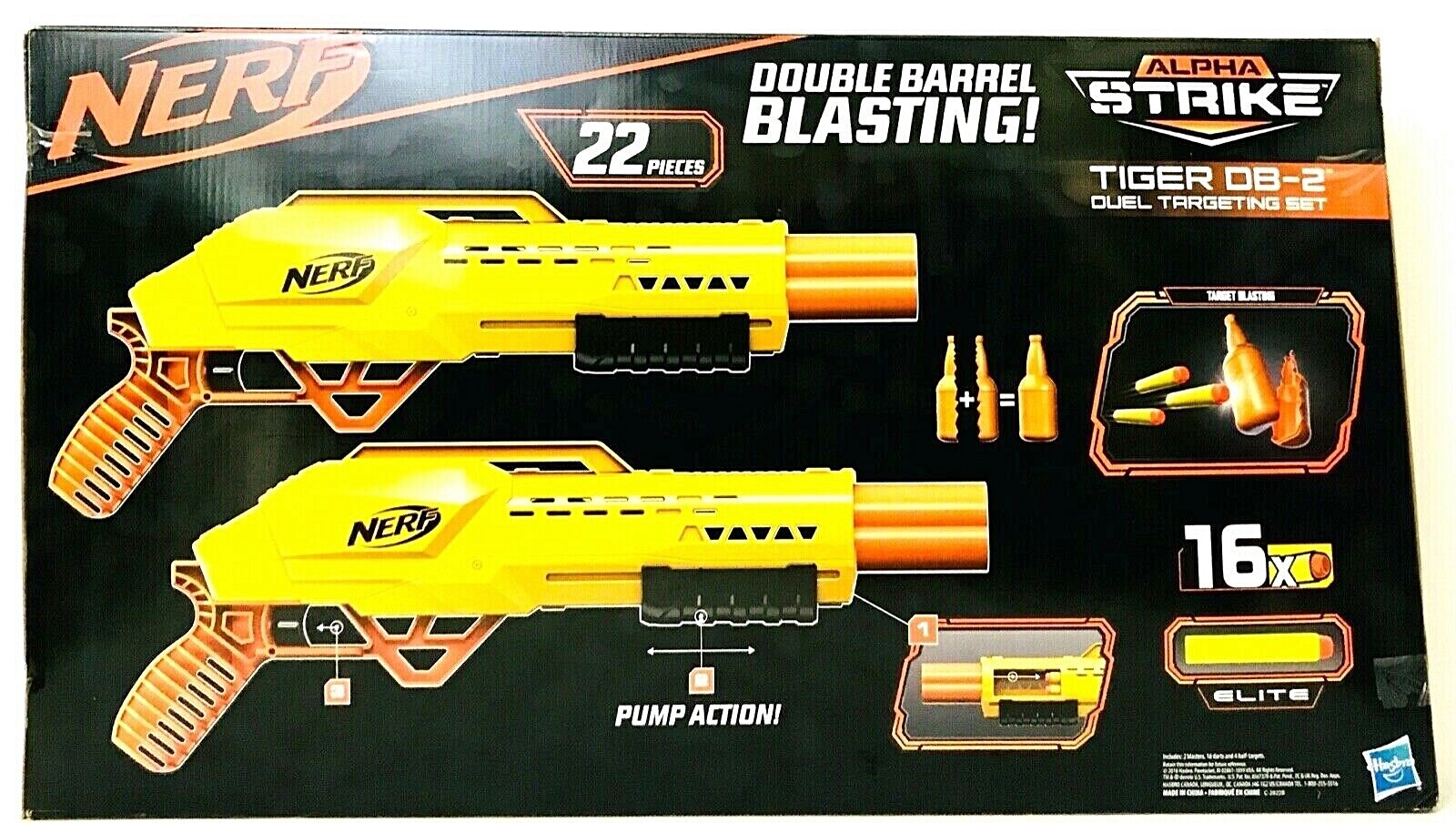 Hasbro Nerf Alpha Strike Tiger DB 2 Duel Targeting Set 22 Pieces Age 8 Years Up | eBay
