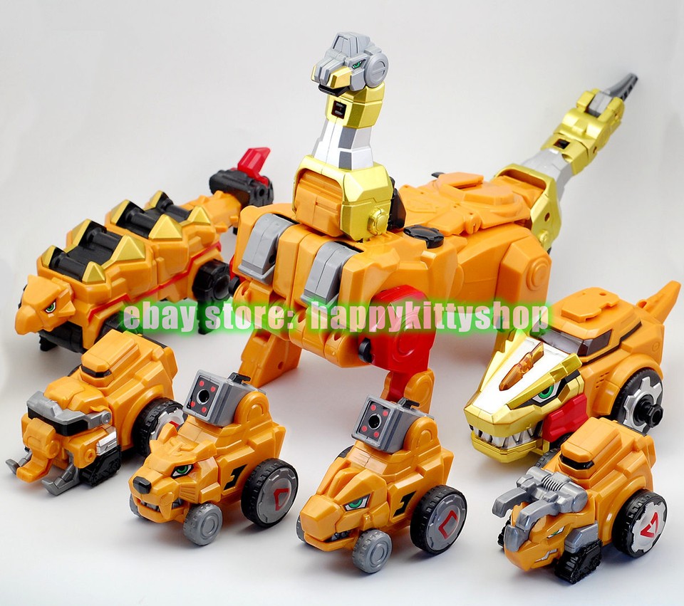 Dino Core Golden Ultimate D-Buster Tyranno Figure 7 in 1 Dinosaur Robot ...