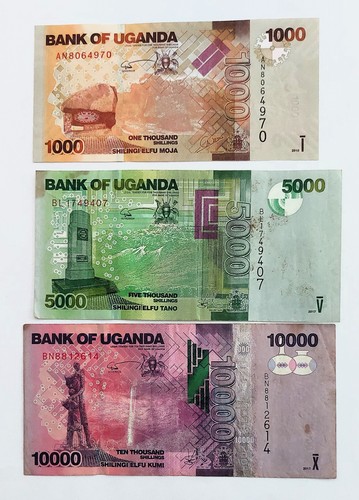 Uganda 3 Notes Lot - 1000, 5000 & 10000 Shillings (2010 - 2017) | eBay