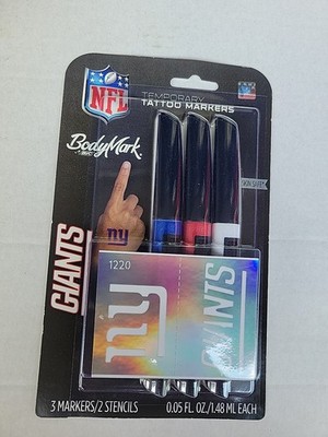 Temporary Tattoo Markers & Stencils - NFL - NY Giants Skin Safe | eBay