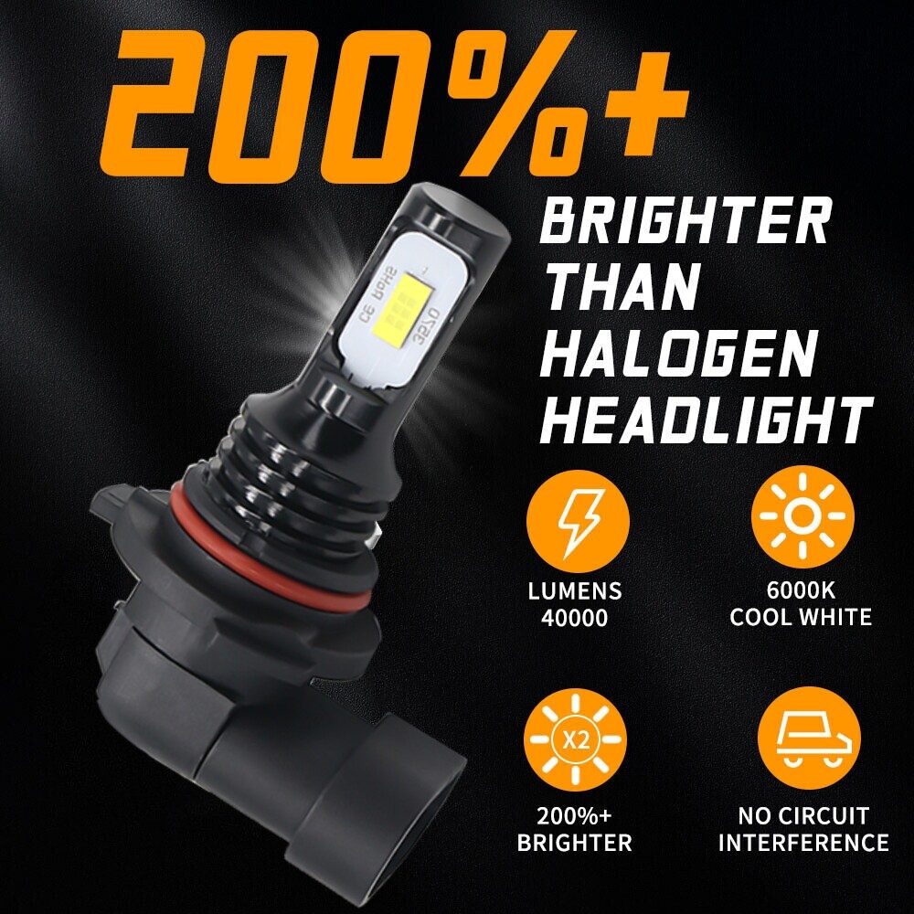 9006 9005 LED Headlight Kit Combo Bulbs 12000K High Low Beam Super ...